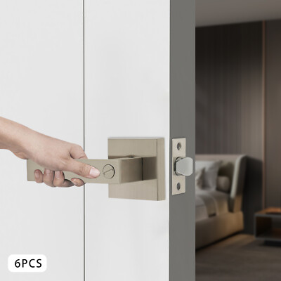 6 Packs Interior Door Handle Locks Privacy Door Lock Set for Bedroom ...