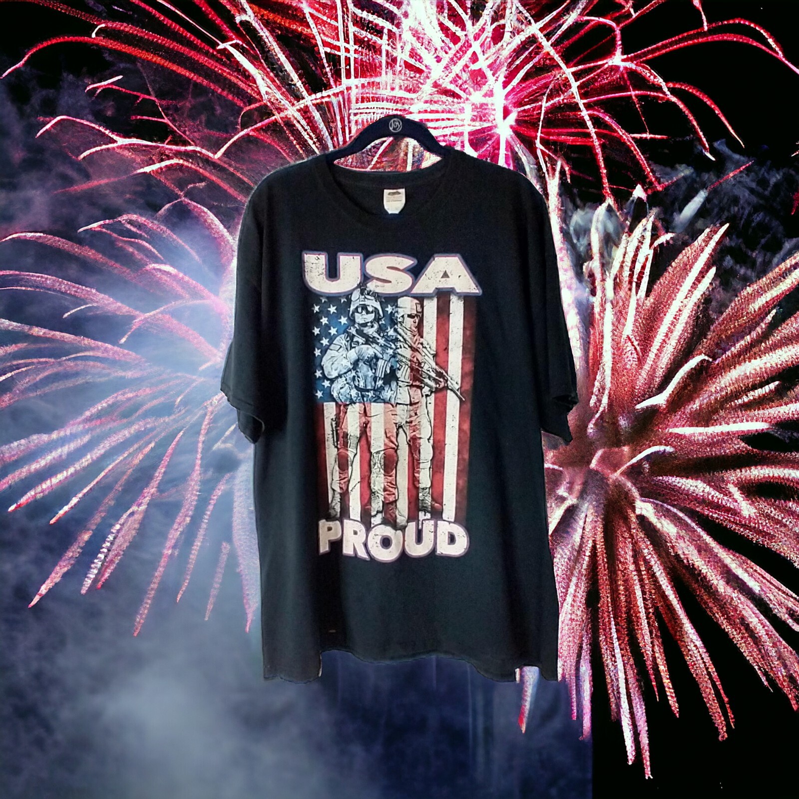 Fruit of the Loom T Shirt Mens Size 3XL USA Proud Patriotic Soldier ...