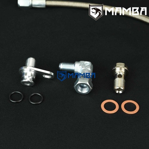MAMBA Turbo Oil Feed Line / 15~ Ford Mustang 2.3T Garrett 821402-0005/6 ...