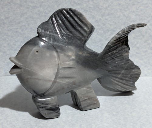 Vintage Carved Marble Fish Sculpture Figurine Coastal Beach House ...