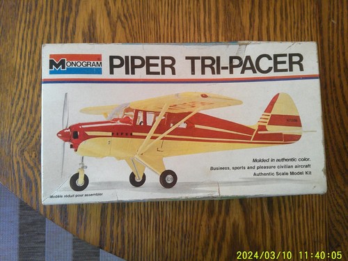 VINTAGE 1973 MONOGRAM PIPER TRI-PACER MODEL AIRPLANE KIT plus FEW PARTS | eBay