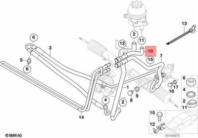 Genuine BMW E53 X5 SUV Power Steering Radiator Return Hose OEM ...