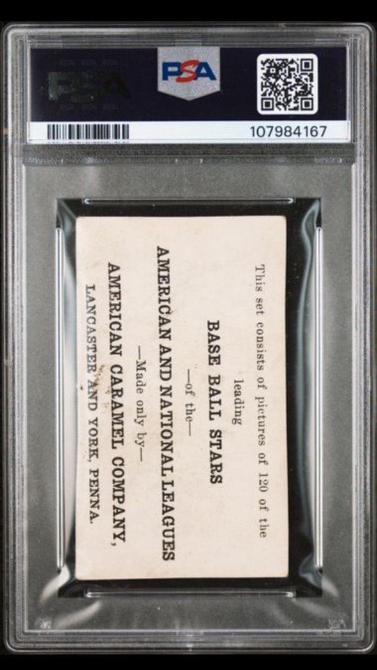 1922 BABE RUTH E121 AMERICAN CARAMEL PHOTO MONTAGE SER 120 PSA ...