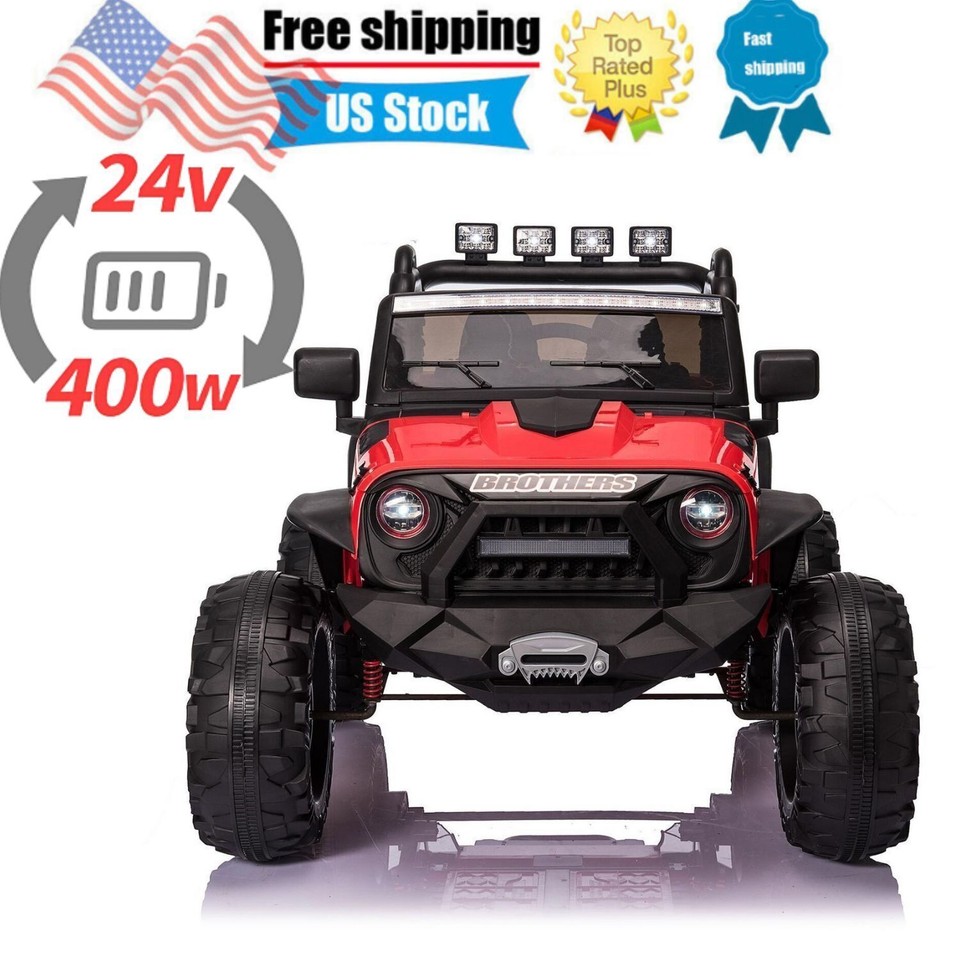 24V Ride on Car with Remote Control-2 Seater,2x200W Powerful LED Lights ...