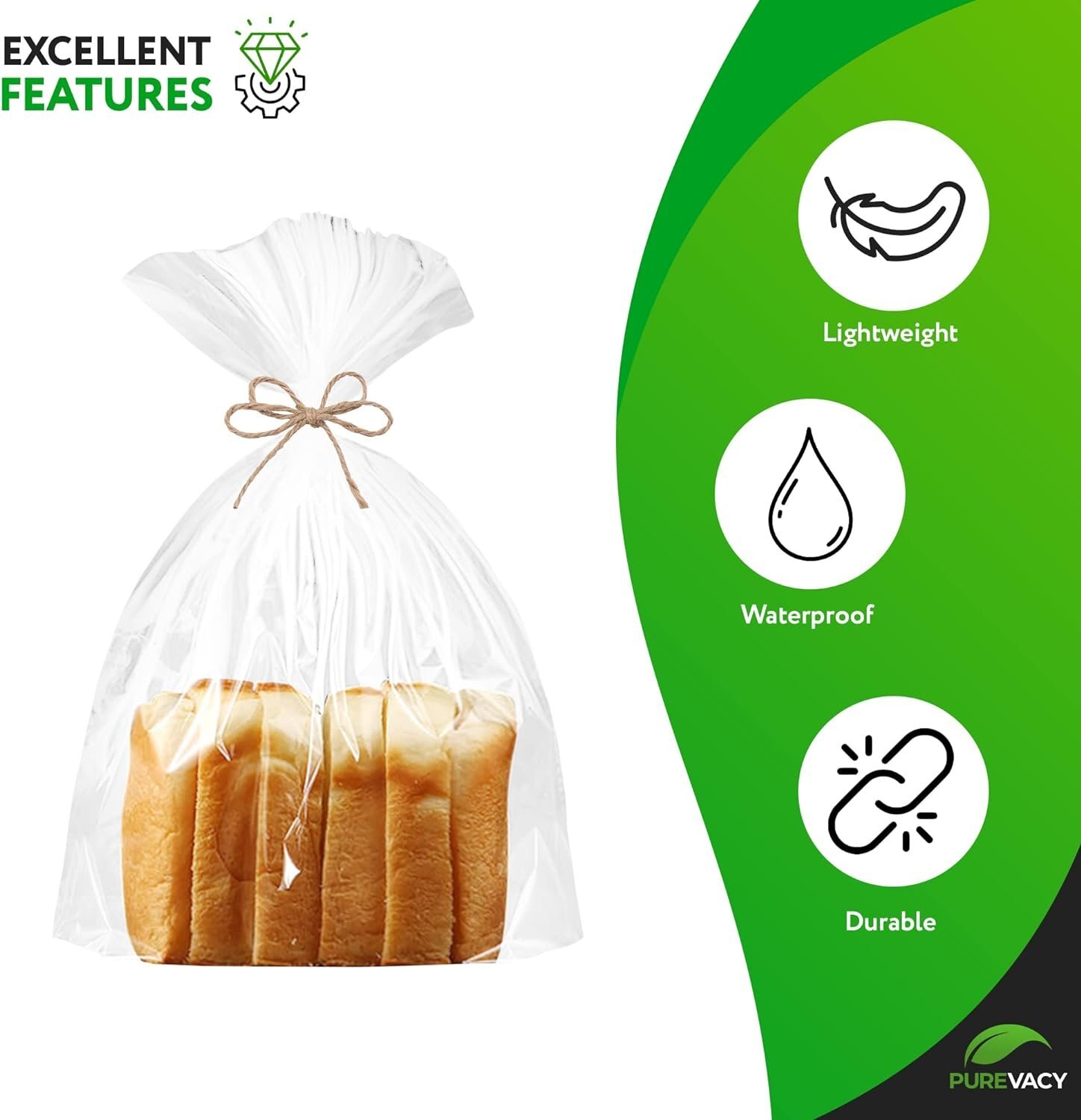 Poly Bakery Bread Bags 8 x 3 x 15. 1000 Bread Loaf Packing Bags 1 Mil ...