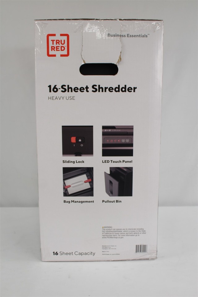 Sealed New Tru Red 16-Sheet Micro-Cut Heavy Use Commercial Shredder TR ...