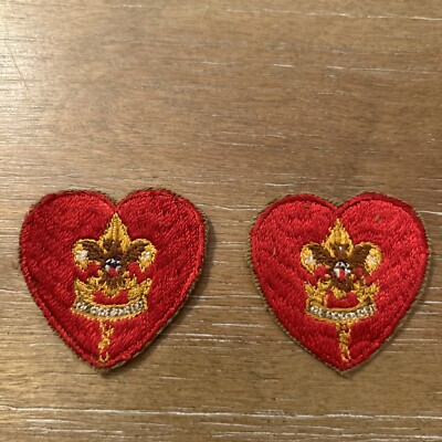 Boy Scouts of America (BSA) Life Scout Rank Badge, Red Heart Gold ...