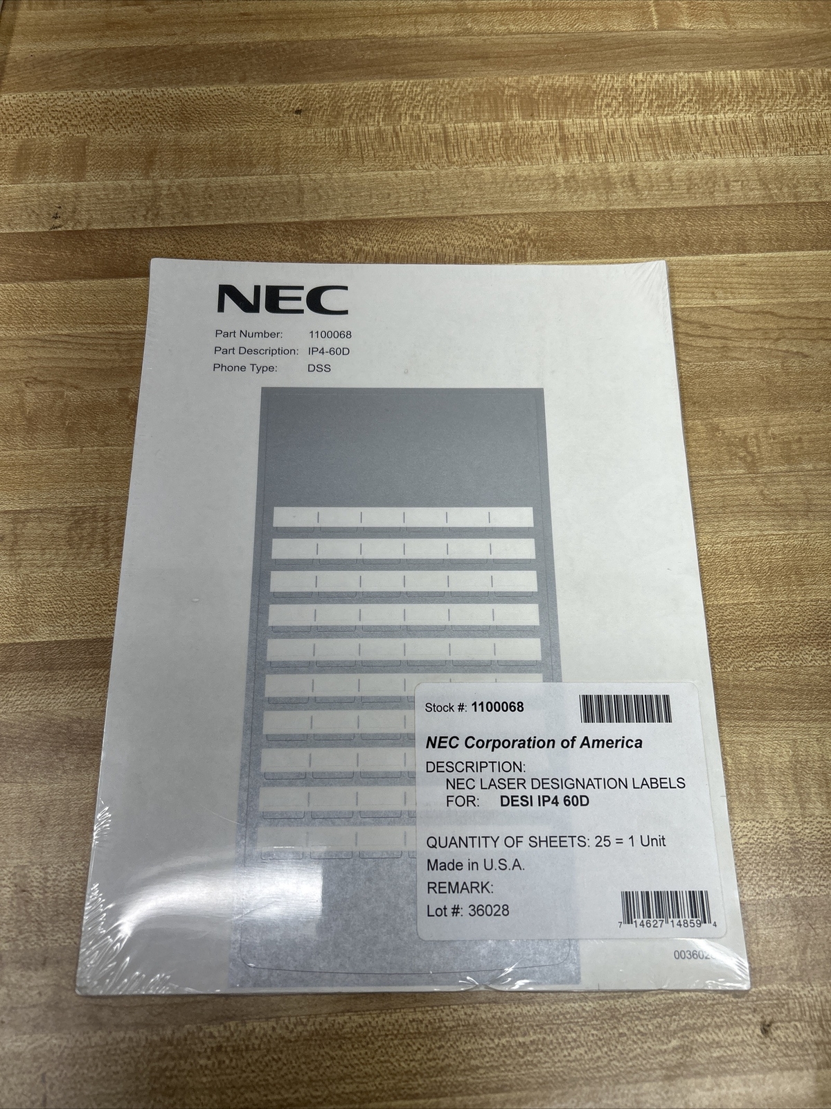 25 Pack of Labels for 60-Button DSS Console (Silver) 1100068 | eBay