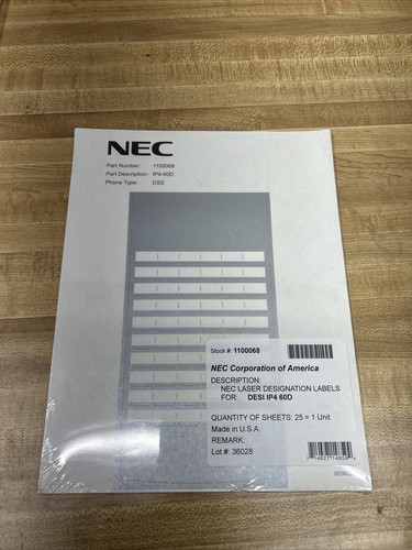 25 Pack of Labels for 60-Button DSS Console (Silver) 1100068 | eBay