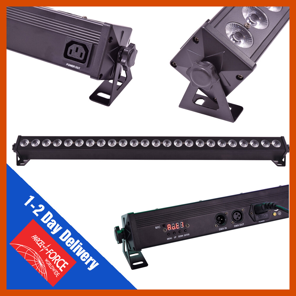 QTX C-BAR 24 x 3W RGB DMX LED Bar Uplighter DJ Strip Light RGB DMX ...