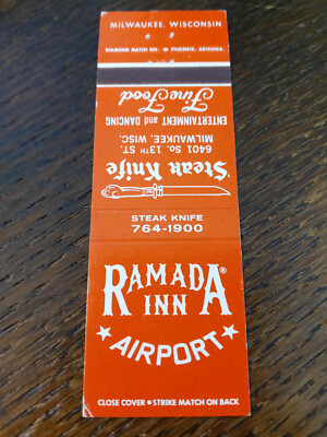 Vintage Matchbook: Ramada Inn Airport, Milwaukee, WI | eBay