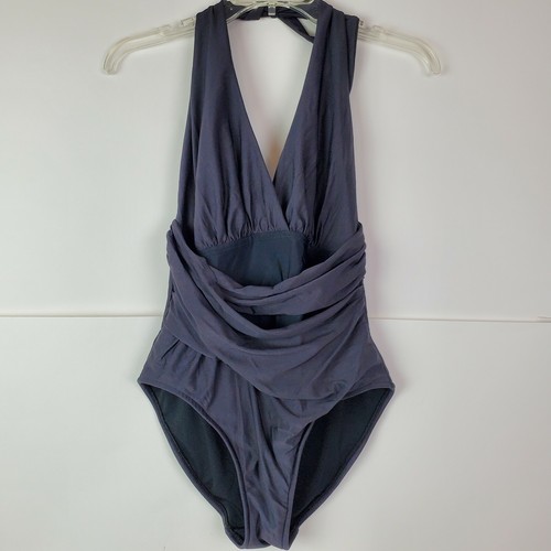 Newport News Women's One-Piece Halter Swimsuit Size 10 Plunge Stretch ...