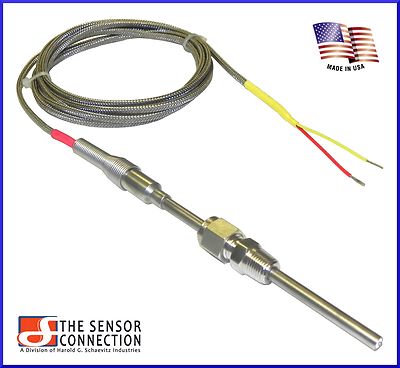 Exhaust Gas Temperature EGT Probe Compression Fitting Straight 4" Long ...