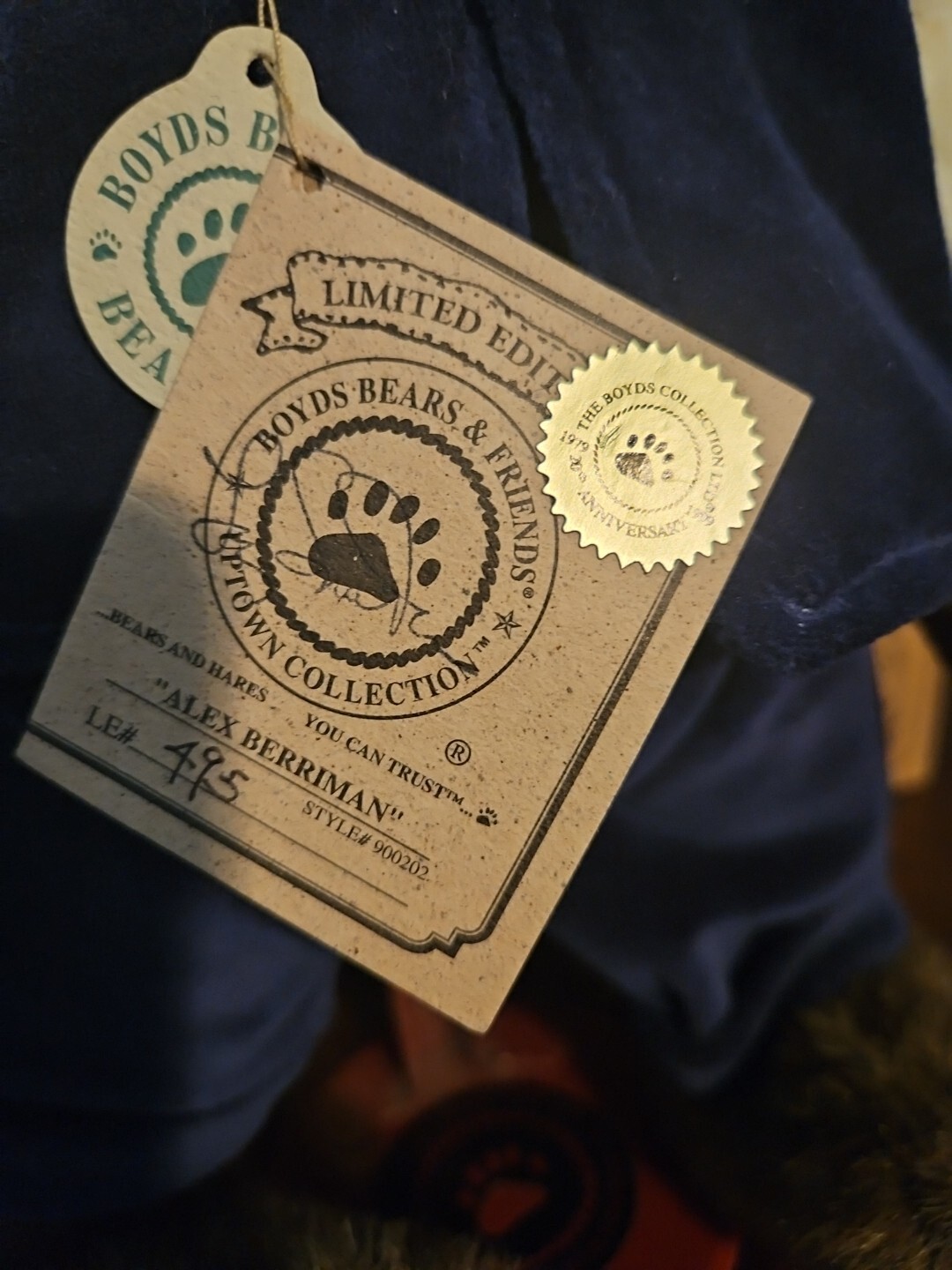 Boyds Bears Bear Alex Berriman 16" Limited Edition Box Tags 20th ...
