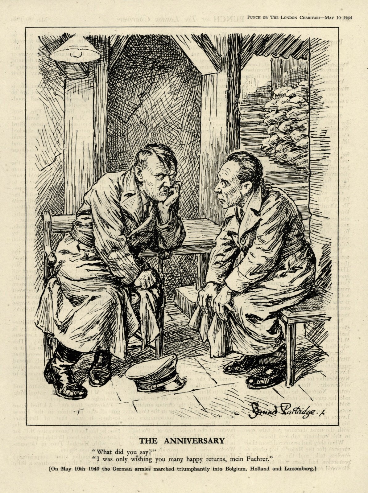 RARE WW 2 British Cartoon: HITLER & GOEBBELS - 1940 Successes to 1944 ...
