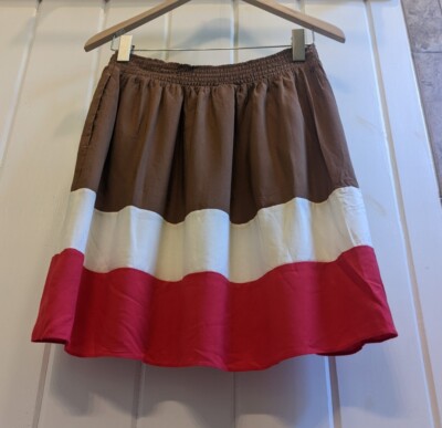 Mossimo Women's Knee Length Tri-color Skirt w/Pockets Brown White ...