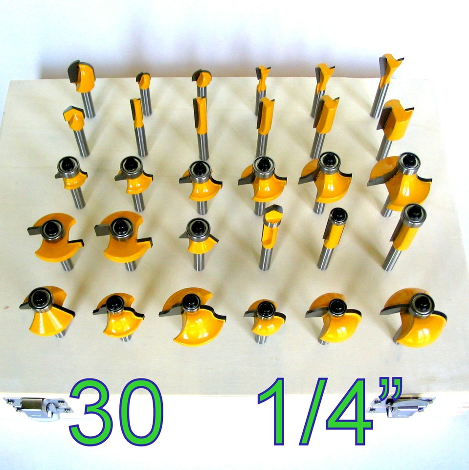 30 pc 1/4 Shank Carbide tipped Router Bit Set sct-888 | eBay