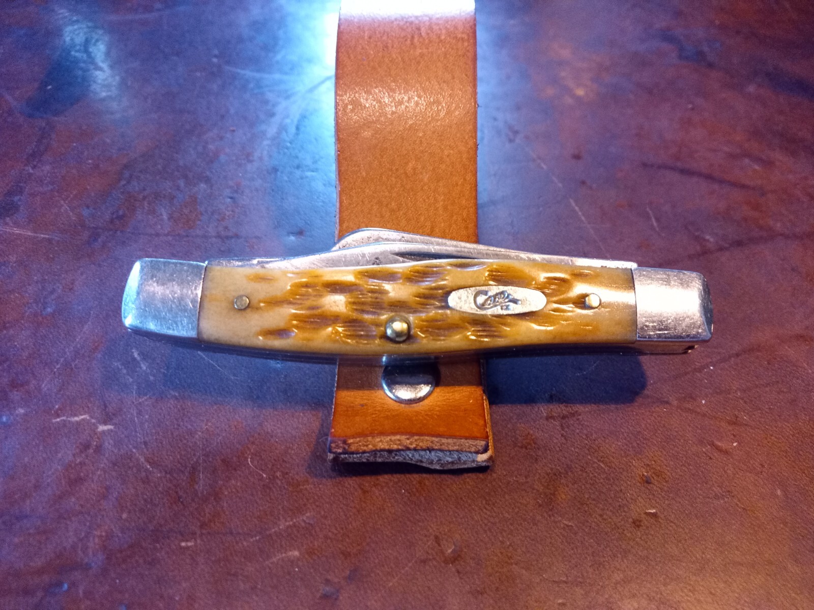 Case XX Medium Stockman Amber Bone Peach Seed JIg 63032 CS Knife, 5 Dot ...