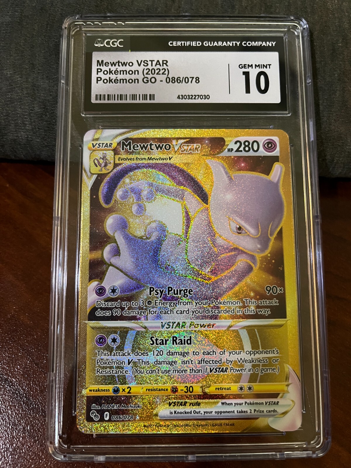 2022 Pokémon TCG - Gold Mewtwo VSTAR - Pokemon GO 086/078 - CGC 10 GEM ...
