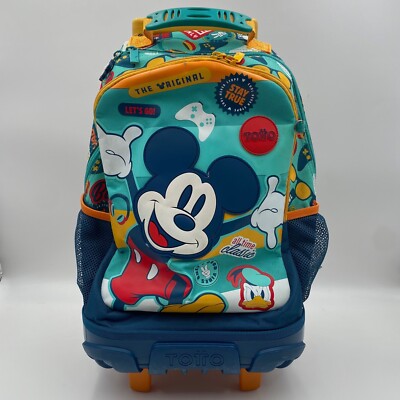 TOTTO Mickey Mouse Rolling Backpack Travel School Bag 20" Tall Donald ...