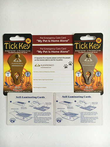 Tick Remover Key for Dogs with 2 Pet Emergency Cards & 2 Self ...