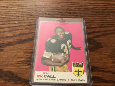 1969 Topps Football Don McCall New Orleans Saints Card #83 Great for ...