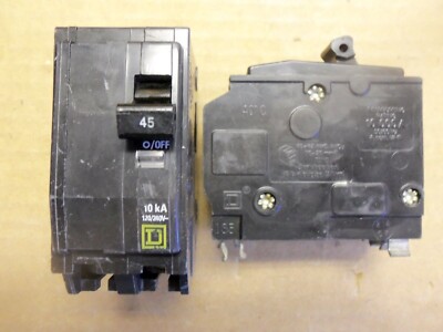NEW SQUARE D QO QO245 2 POLE 45 AMP CIRCUIT 240v BREAKER YELLOW PUSH IN ...