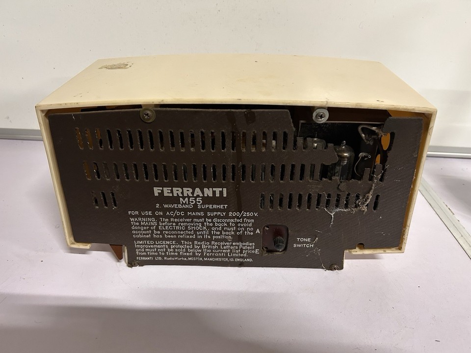 Vintage Ferranti radio .5 Valve M55 1950s for spares and repairs Doesn ...