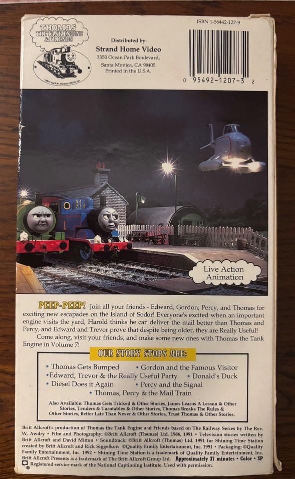 Thomas Gets Bumped VHS tape THOMAS THE TANK ENGINE cult kids CARLIN ...