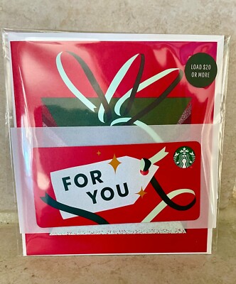 NEW STARBUCKS CHRISTMAS PACKAGE GREETING CARD ENVELOPE COFFEE CARD FREE ...