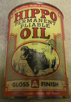 VINTAGE RARE HIPPO OIL METAL TIN CAN PAIL GENUINE ORIGINAL CANADA | eBay