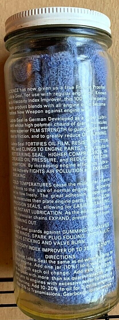 Vintage Rare Glass Lubra Seal Outboard Motor Oil Bottle Sign W/ Truck ...