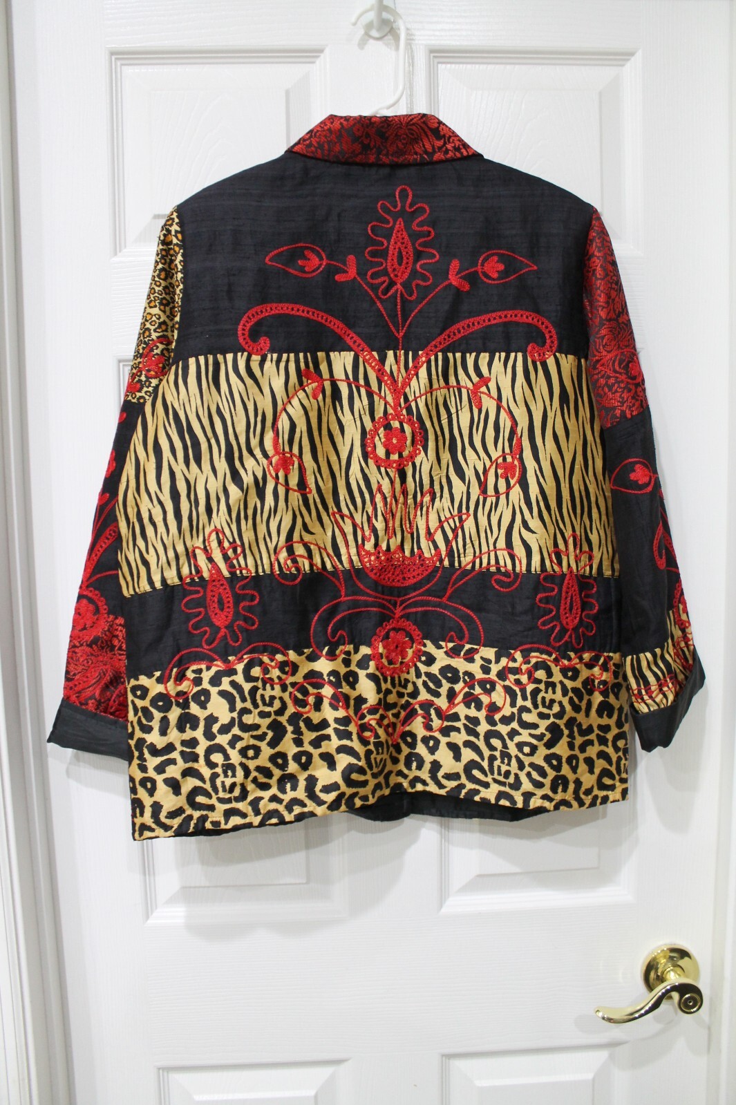 Indigo Moon Embroidered Jacket, red and black - Gem