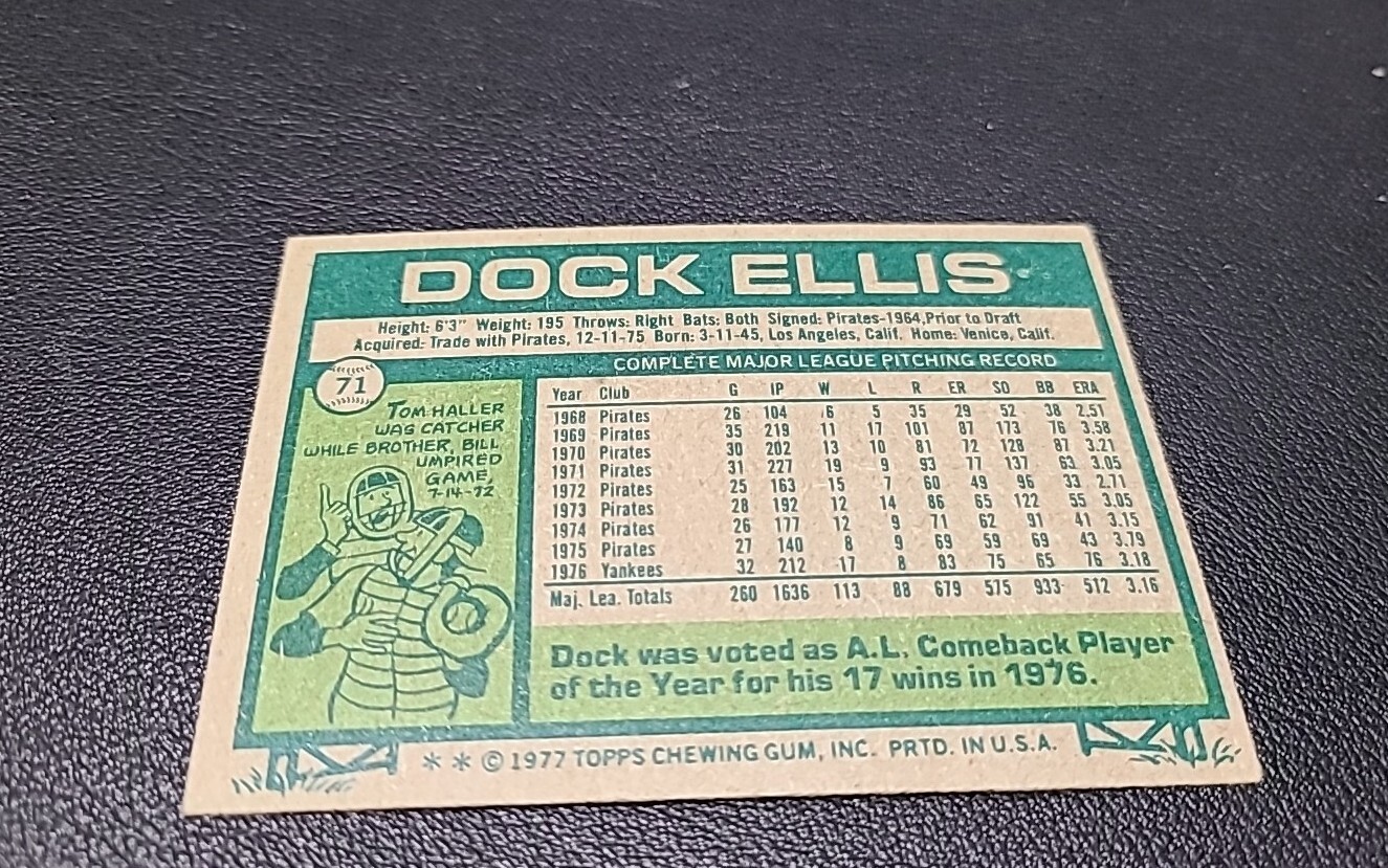 1977 Topps - #71 Dock Ellis for sale online | eBay