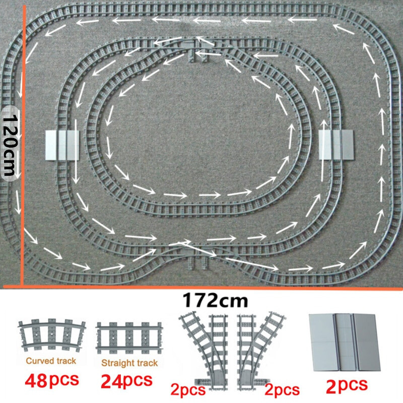City Rail Flexible Tracks for LEGO Kit Train Building Blocks Sets DIY ...