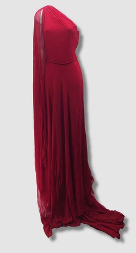 $4495 Naeem Khan Women's Red One Shoulder Silk Gown Dress Size 10 | eBay