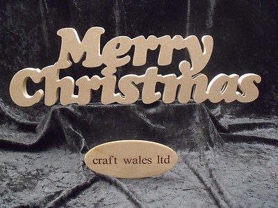 Merry Christmas MDF Sign Plaque Wooden Letters Xmas Freestanding Santa ...