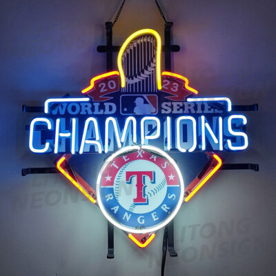 Texas Rangers 2023 World Series 18x18 Neon Light Sign Lamp HD Vivid ...