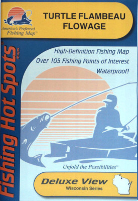 Turtle Flambeau Flowage Detailed Fishing Map, GPS Pts, Waterproof ...