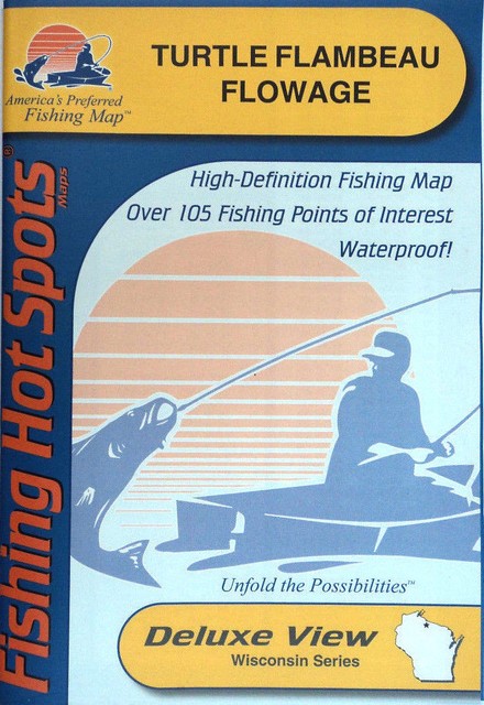 Turtle Flambeau Flowage Wisconsin Fishing Hot Spots Maps Deluxe View ...