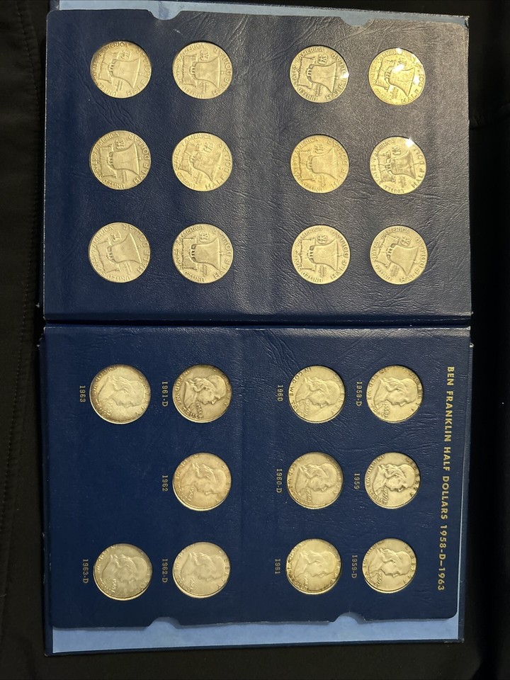 Complete Set of Ben Franklin Silver Half Dollars 35 Coins 1948-1963 ...