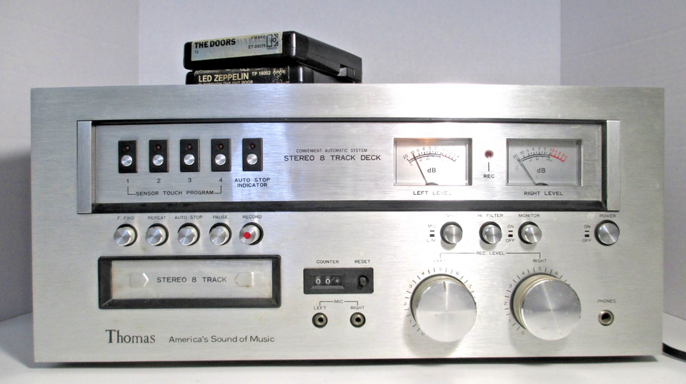 Vintage Thomas Model 2000 Stereo 8-Track Tape Deck Player & 2 Tapes "As ...