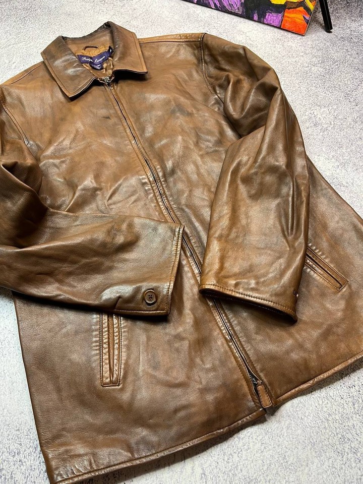 Ralph Lauren Purple Label Leather Zip Jacket | eBay