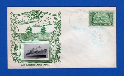 USS Everglades AD-24 January 29, 1952 - Raised Print Photo Cachet | eBay