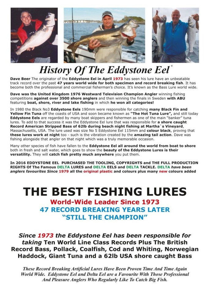 7" Eddystone Sand Eel Fishing Lure Cod/Pollock/Bass/Mackerel/Tuna ...