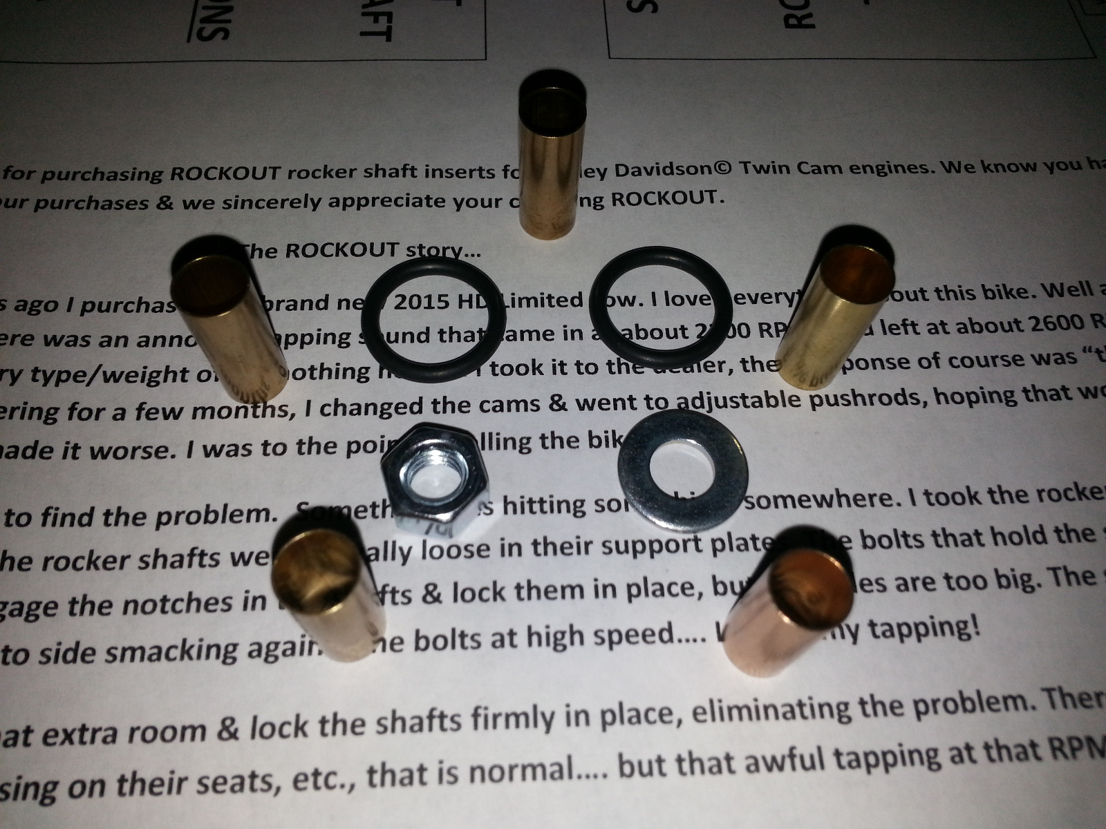 ROCKOUT Rocker Shaft Inserts STOP THAT TOP END TAPPING!! All Harley V ...