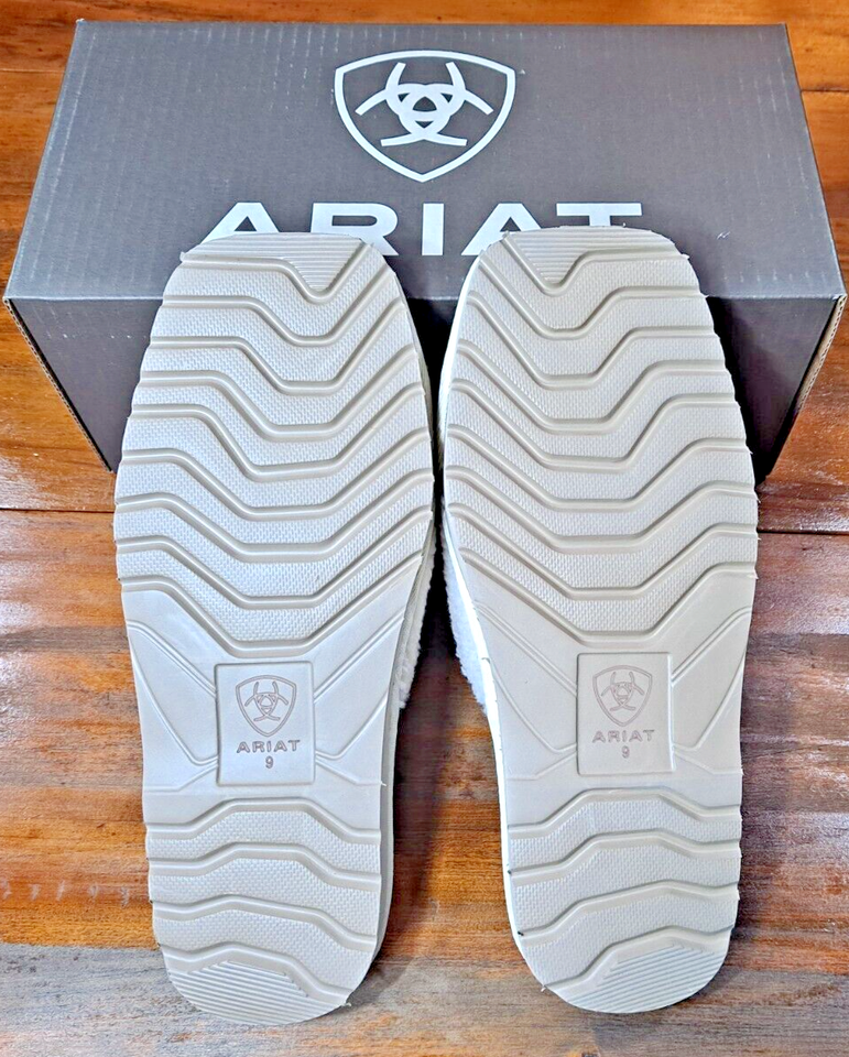 Ariat Women's Cozy Warm Slipper Slide Equestrian Sherpa Lined White ...