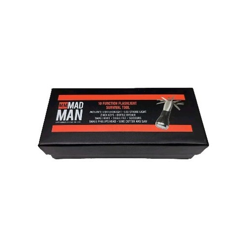 Mad Man 10-Function Flashlight Survival Tool Includes LED Flash/Strobe Light etc | eBay