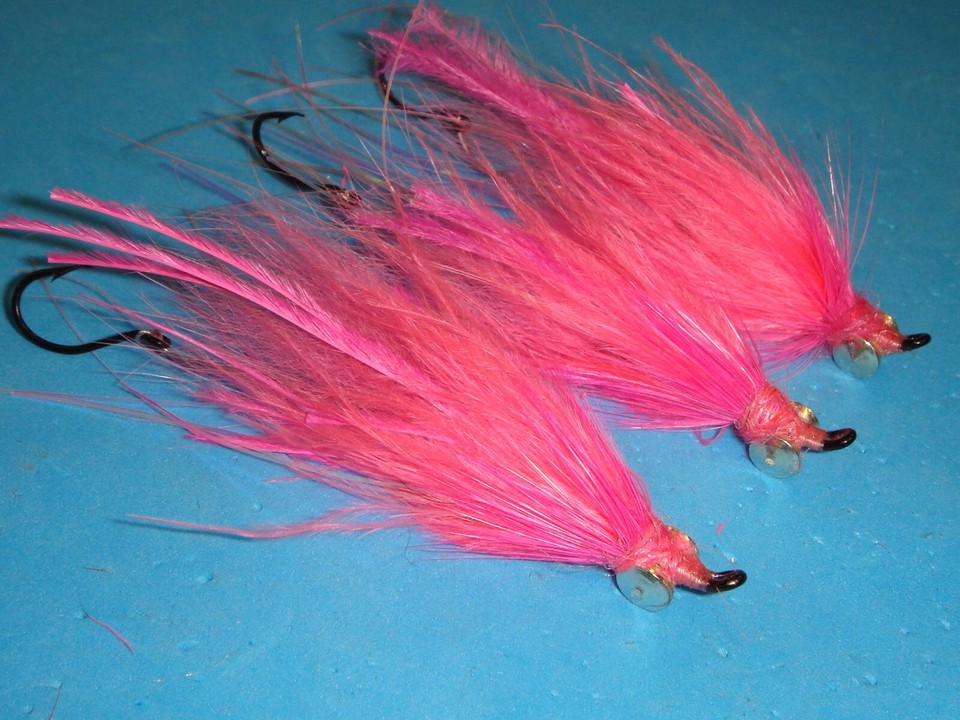 FLY FISHING FLIES - Pink GUIDE INTRUDER Steelhead Streamers, "size #4 ...