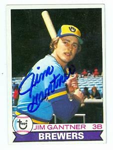 Jim Gantner autographed baseball card (Milwaukee Brewers) 1979 Topps ...